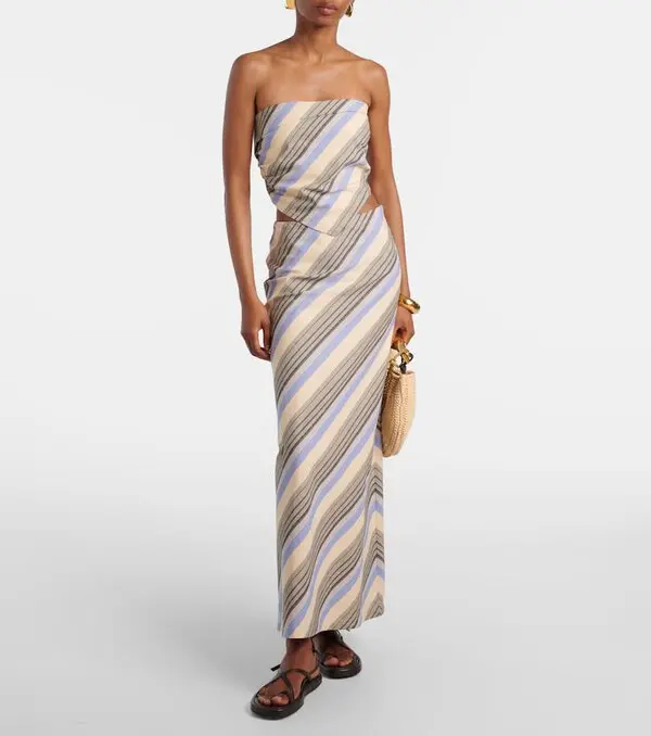 Faithfull The Brand Elise Cotton And Linen Maxi Skirt