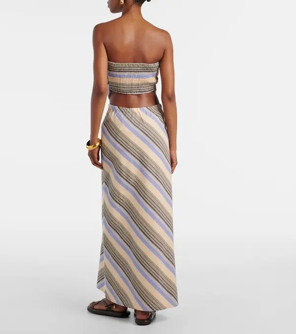 Faithfull The Brand Elise Cotton And Linen Maxi Skirt