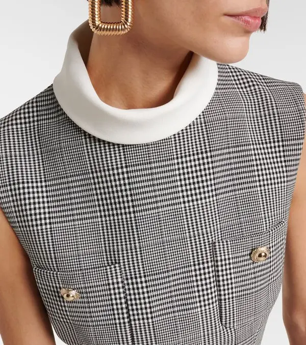 SELF-PORTRAIT Prince Of Wales Check Minidress - Grey