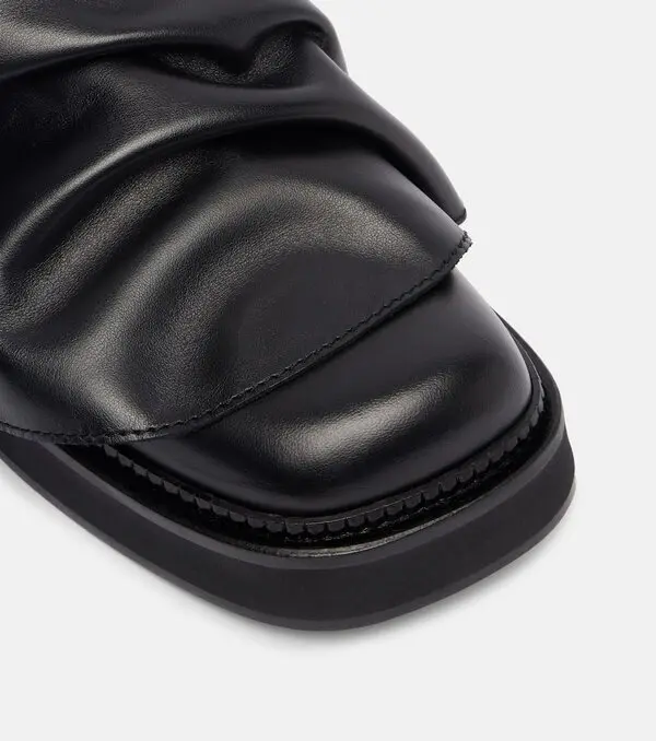Attico Mini Robin Leather Mules - Black
