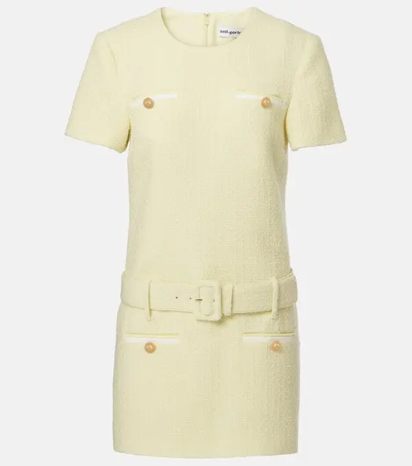 SELF-PORTRAIT Belted Bouclé Minidress