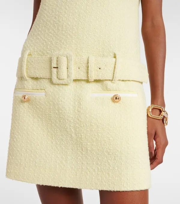 SELF-PORTRAIT Belted Bouclé Minidress
