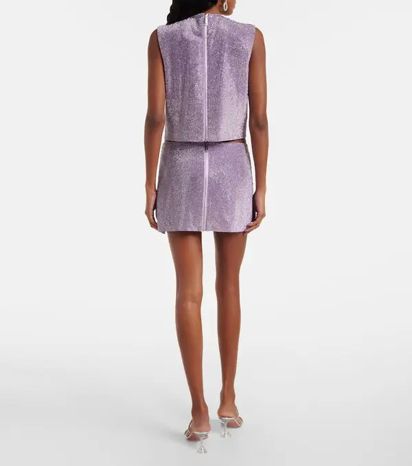 SELF-PORTRAIT Chainmail Mini Skirt - Purple