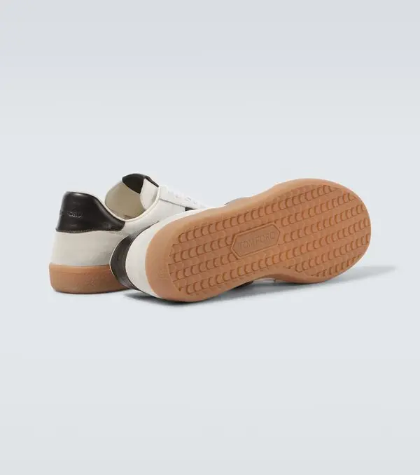 TOM FORD Archer Suede-trimmed Leather Sneakers
