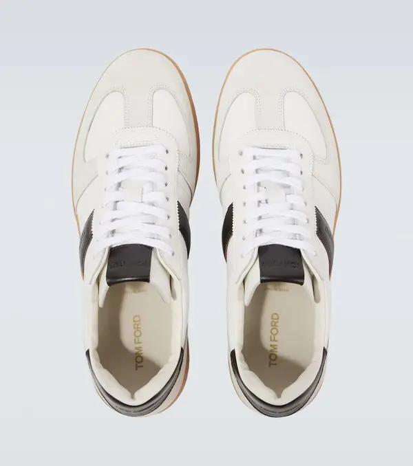 TOM FORD Archer Suede-trimmed Leather Sneakers