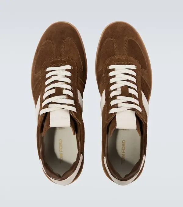 TOM FORD Archer Leather-trimmed Suede Sneakers