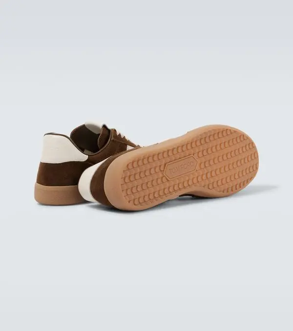 TOM FORD Archer Leather-trimmed Suede Sneakers