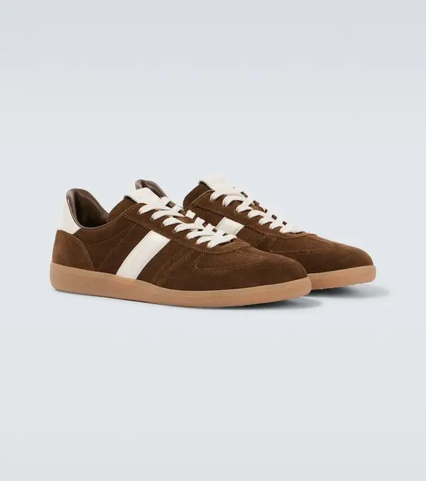 TOM FORD Archer Leather-trimmed Suede Sneakers
