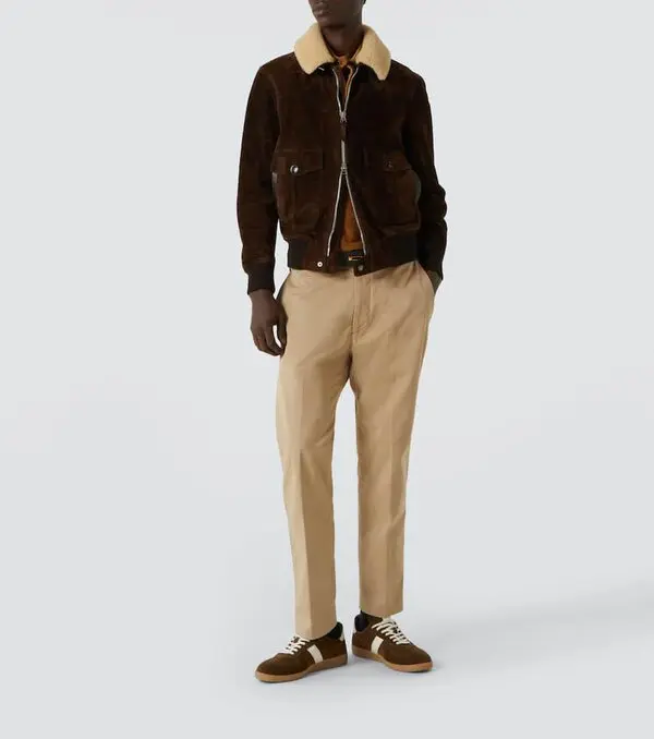 TOM FORD Archer Leather-trimmed Suede Sneakers