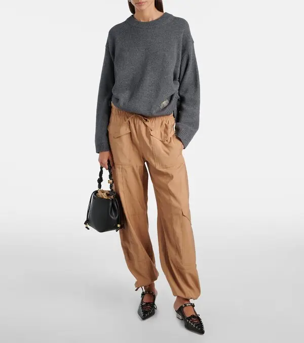 GANNI Logo Wool-blend Sweater