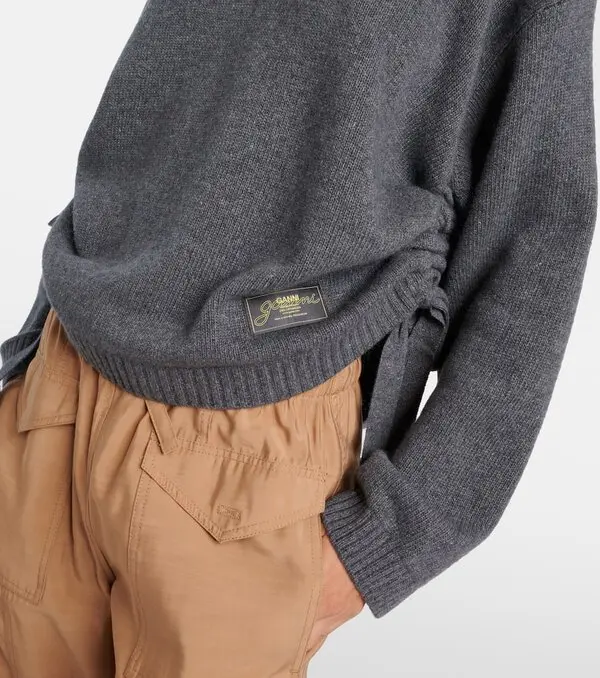 GANNI Logo Wool-blend Sweater
