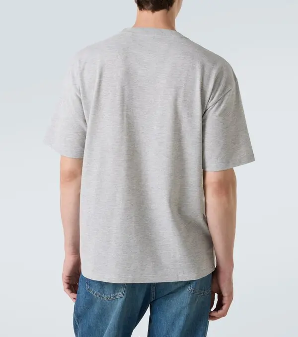 Saint Laurent Cassandre Cotton-blend T-shirt - Grey