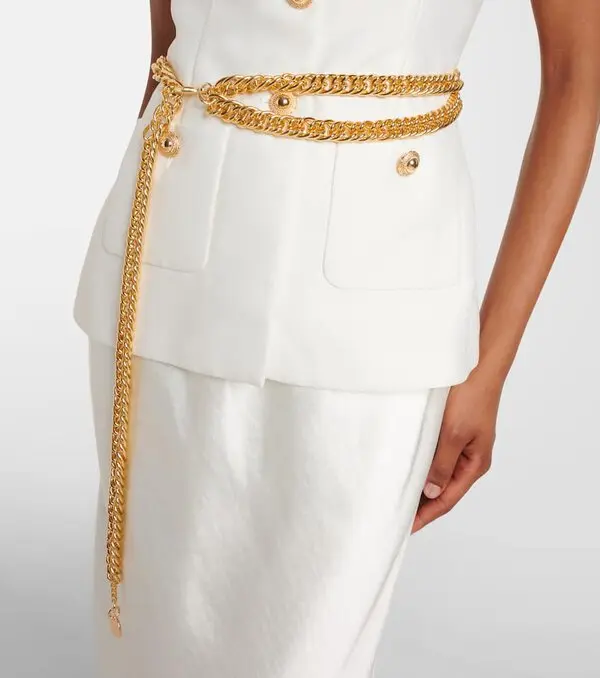 SELF-PORTRAIT Belted Taffeta Maxi Dress