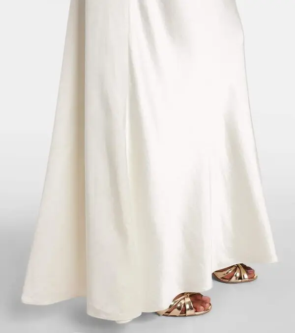 SELF-PORTRAIT Belted Taffeta Maxi Dress