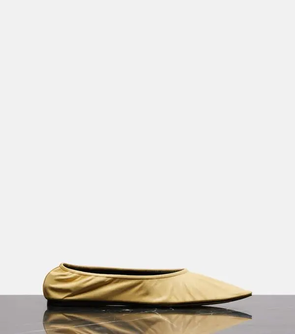 THE ROW Liisa Leather Ballet Flats - Yellow