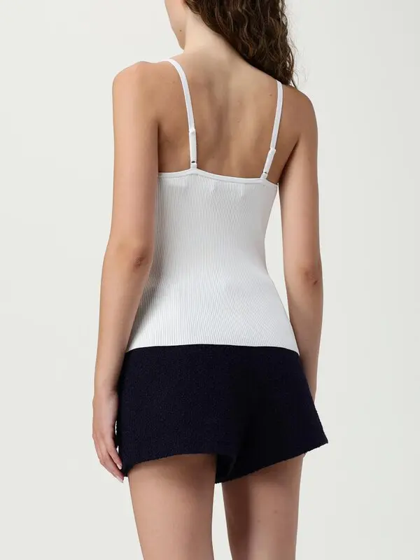 SELF-PORTRAIT Lace Trimmed Ribbed Tank Top