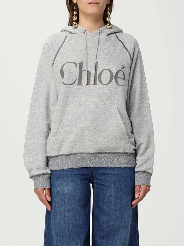 Chloé Logo Hoodie - Grey