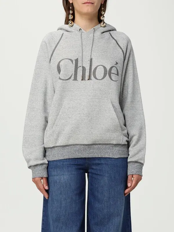 Chloé Logo Hoodie - Grey