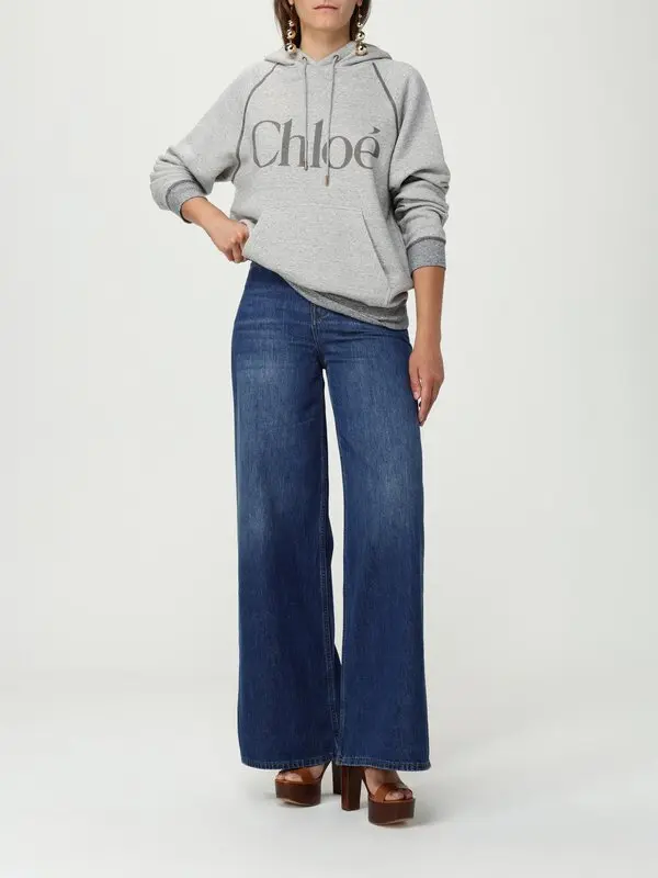 Chloé Logo Hoodie - Grey