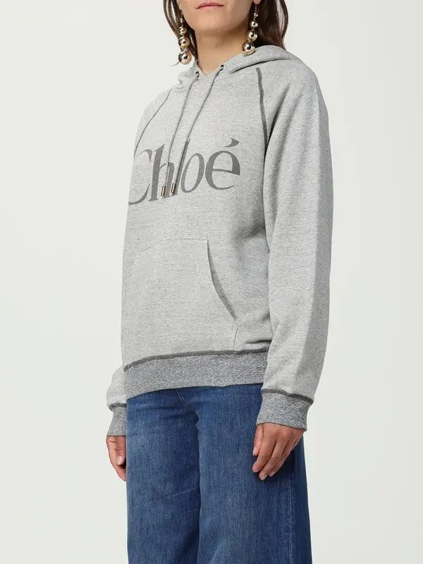 Chloé Logo Hoodie - Grey