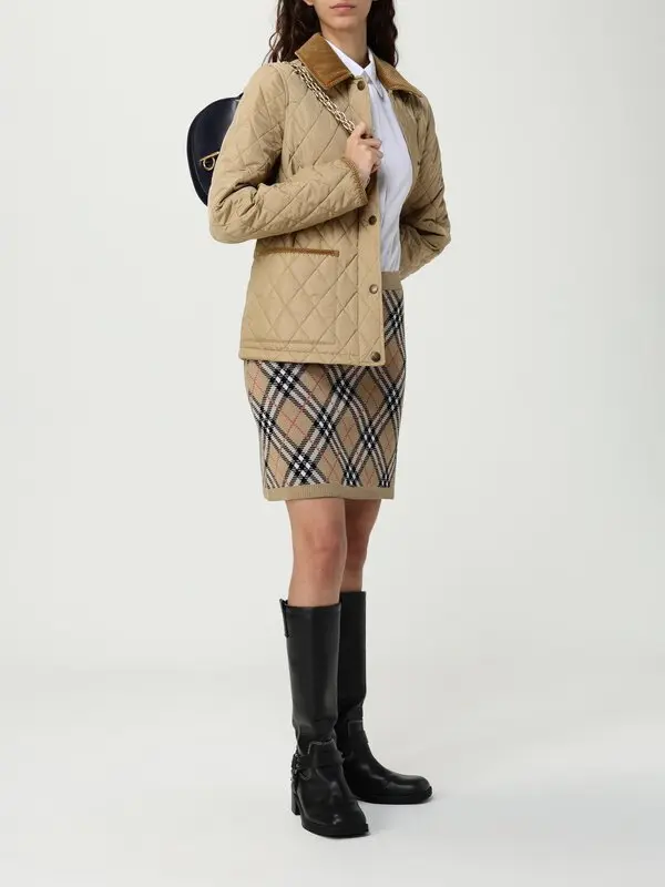 Burberry Check Knit Skirt - Sand