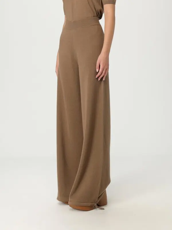Max Mara Wide Leg Trousers With Tie Detail - Hazel