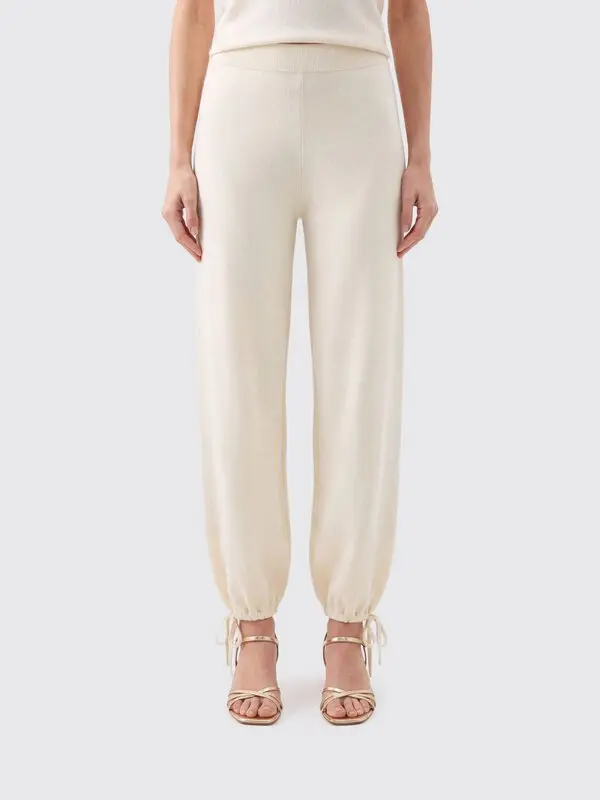 Max Mara Textured Wide Leg Pants - White