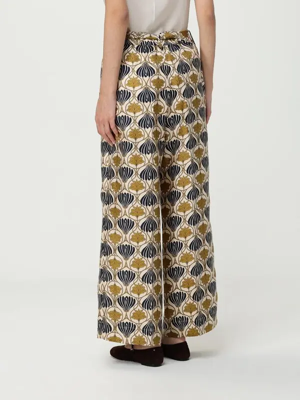 Max Mara Printed Wide Leg Trousers - Red