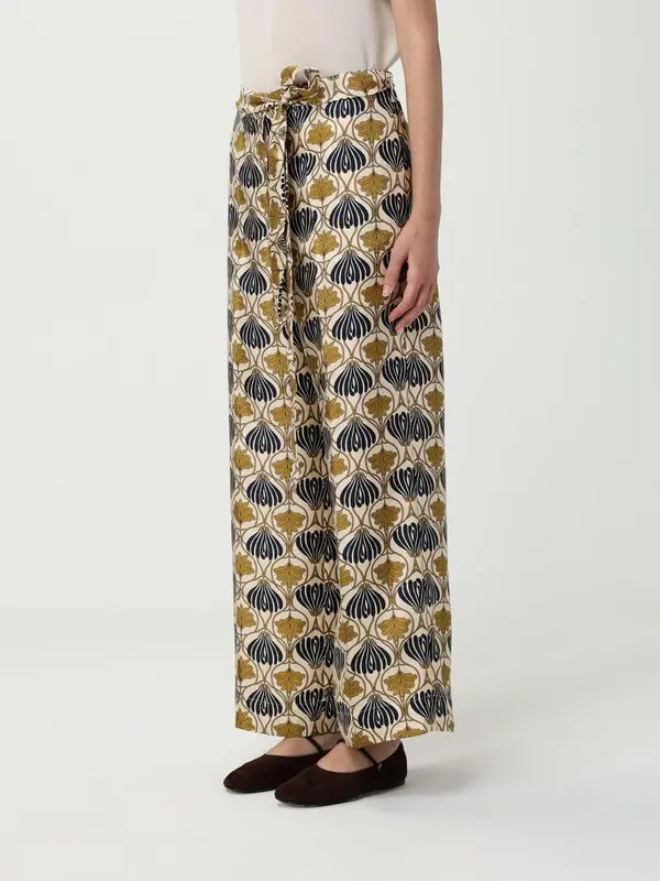 Max Mara Printed Wide Leg Trousers - Red