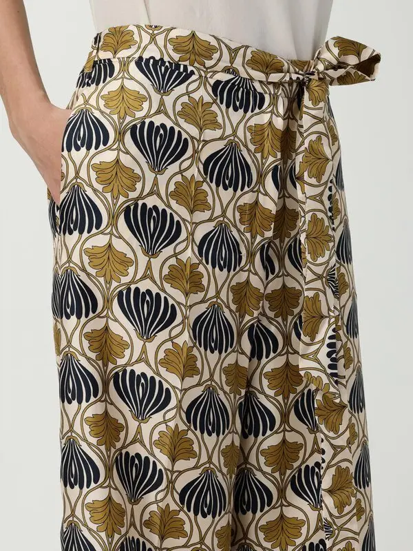 Max Mara Printed Wide Leg Trousers - Red
