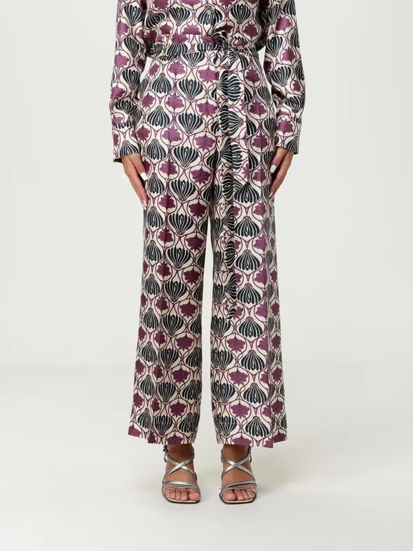 Max Mara Printed Wide Leg Trousers - Violet