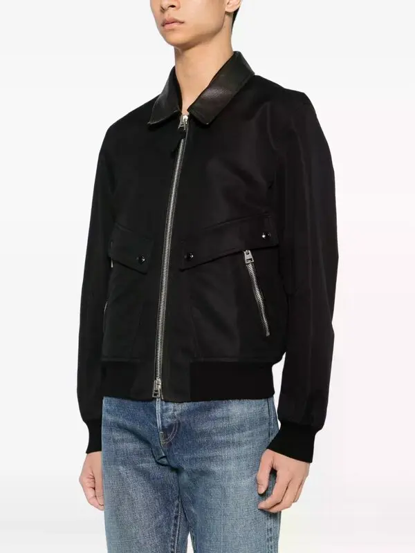 TOM FORD Leather Collar Bomber Jacket