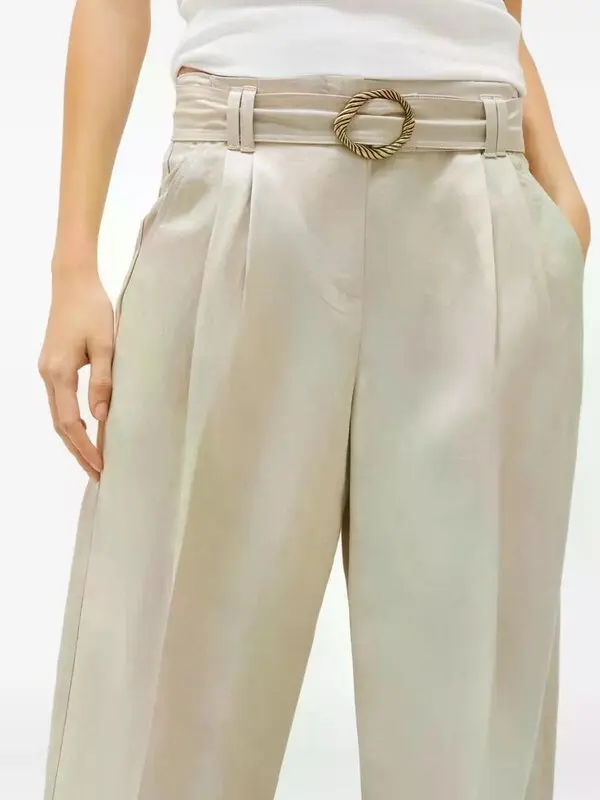 Marella Belted High-waist Wide-leg Trousers