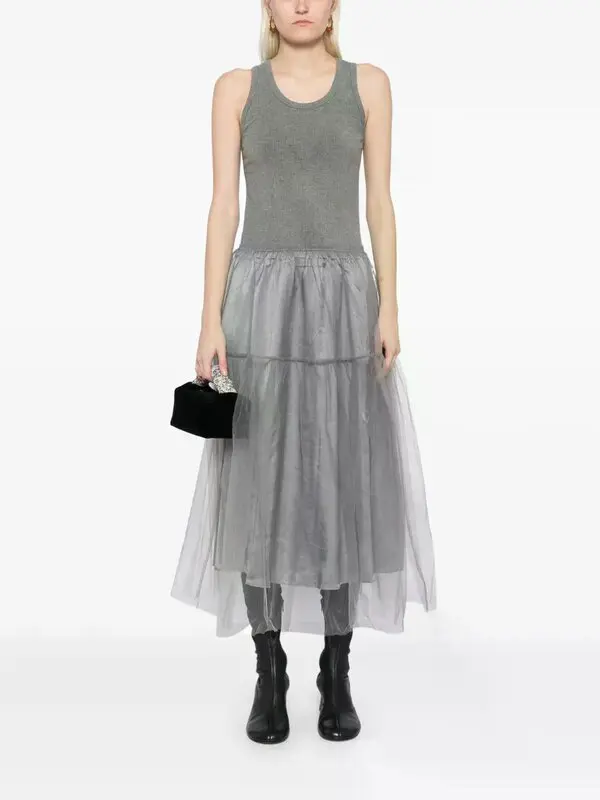 JNBY Tulle-inserts Midi Dress - Grey