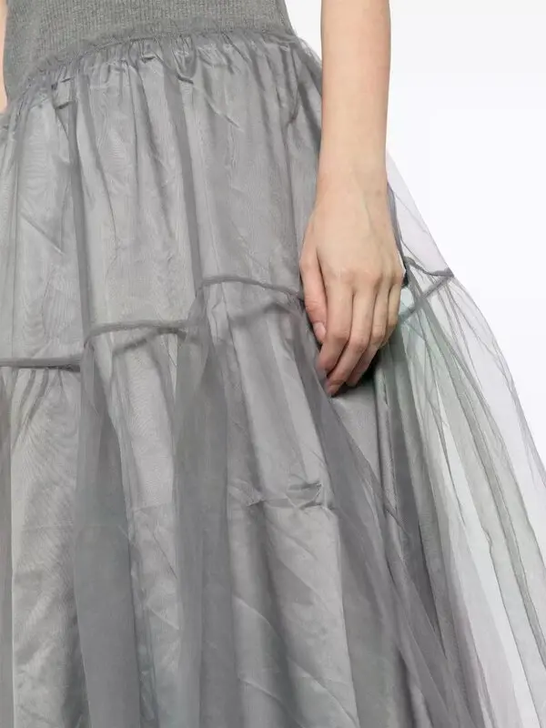 JNBY Tulle-inserts Midi Dress - Grey