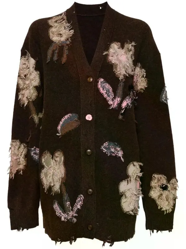 JNBY Floral Intarsia Knit Cardigan