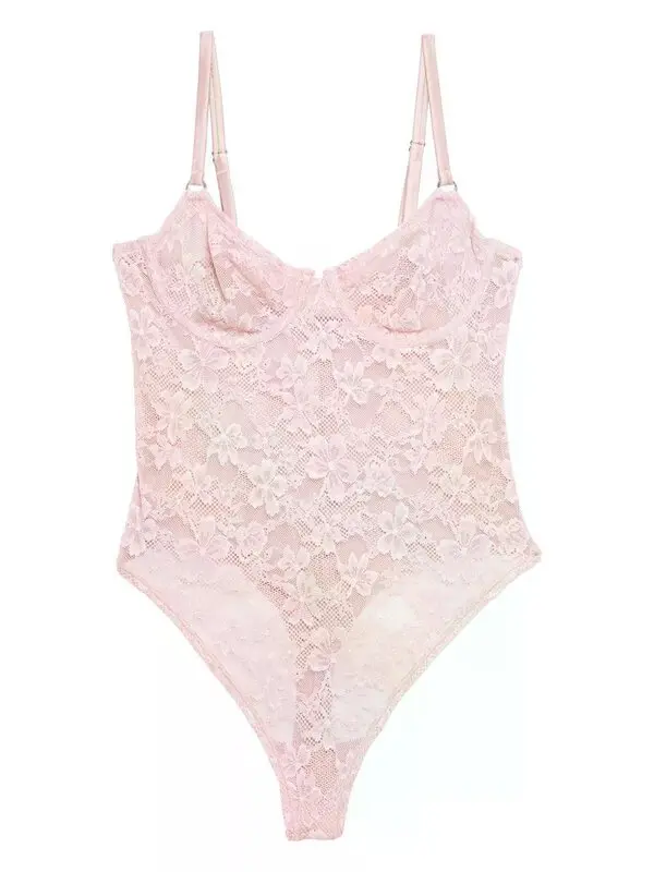 FLEUR DU MAL Le Stretch Lace Wireless Bodysuit