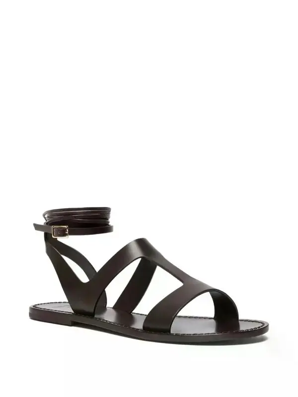 Max Mara Leather Flap Sandals