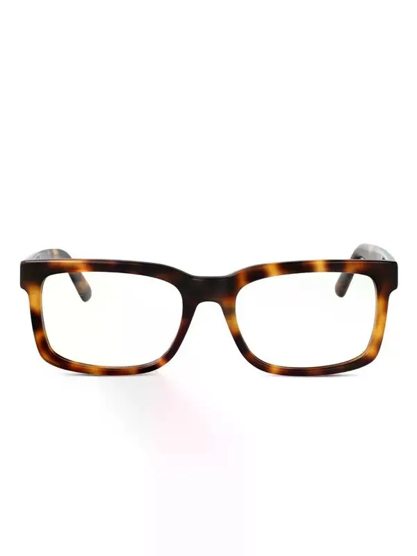 Gcds Logo-plaque Rectangle-frame Glasses - Brown