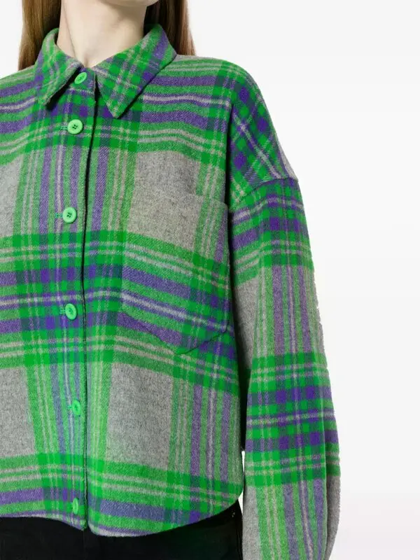 JNBY Plaid Wool-blend Button-up Jacket