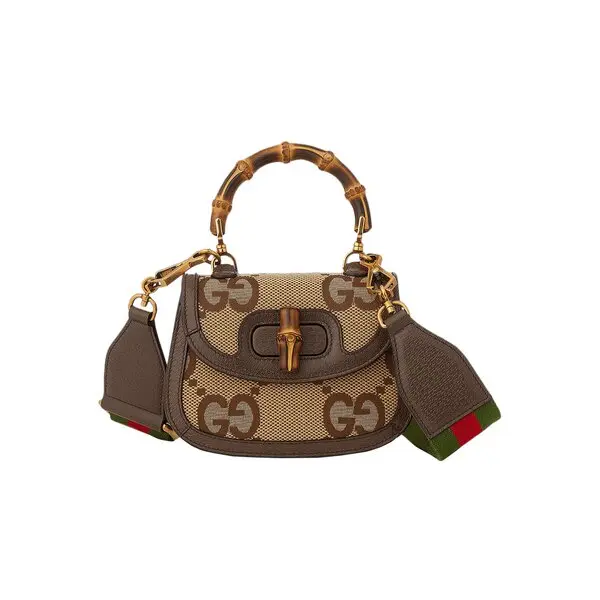 Gucci Bamboo 1947 Jumbo Gg Mini Bag - Tan