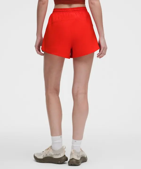 Lululemon Pace Rival High-rise Short 3" With Drawstring And Pockets - Cherry Ember