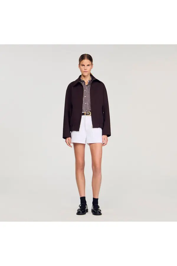 Sandro Oversized Jacket With Zip Fastening