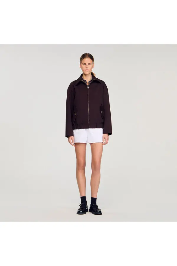 Sandro Oversized Jacket With Zip Fastening