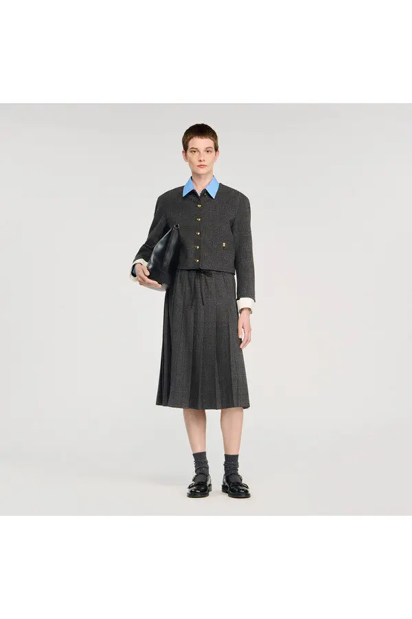 Sandro Rhinestone Embellished Trench Coat