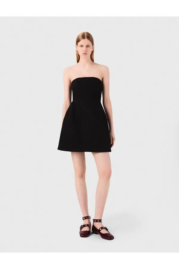 Buy Maje Linen-blend Strapless Mini Dress - Black At 50% Off | Editorialist
