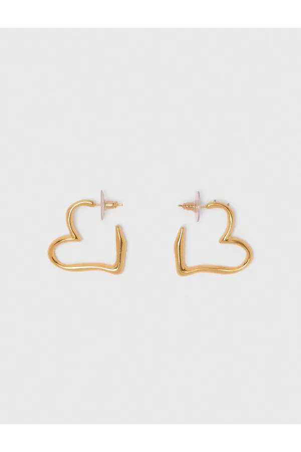Maje Plated Heart Hoop Earrings - Gold