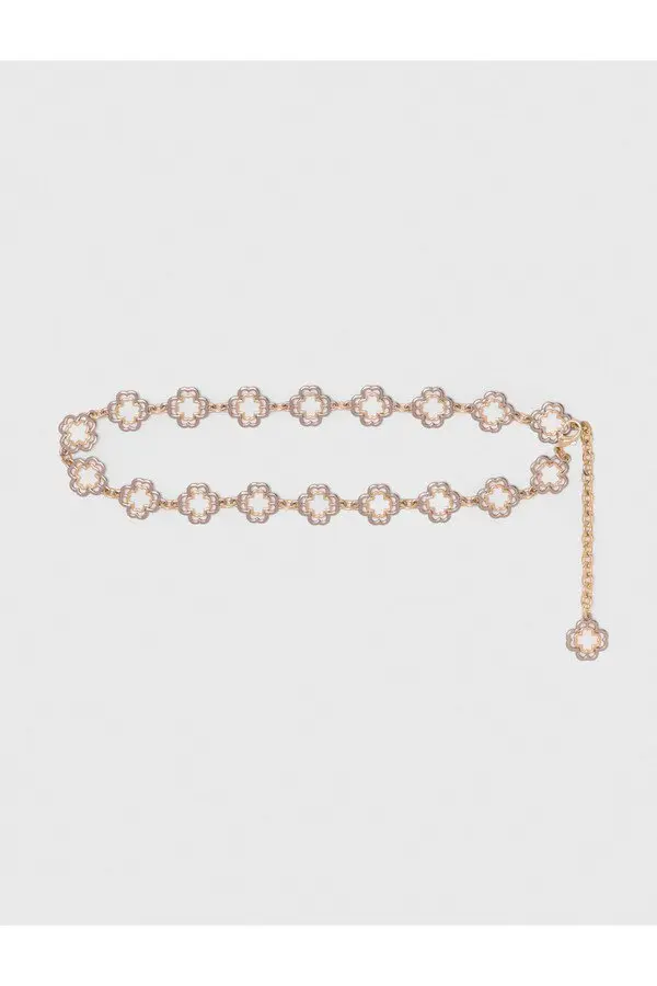 Maje Two-tone Clover Chain Belt - Silver