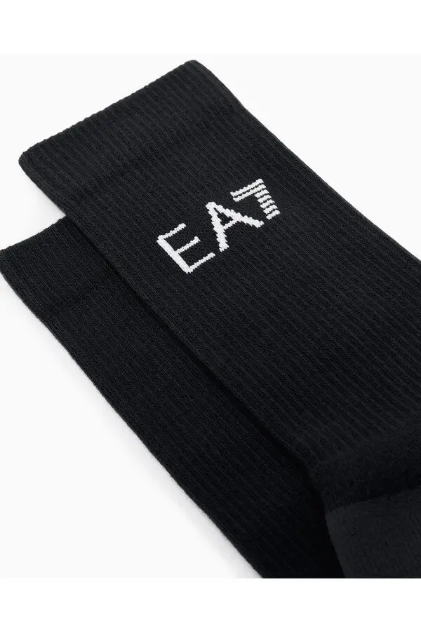 EA7 Stretch-cotton Blend Socks - Black