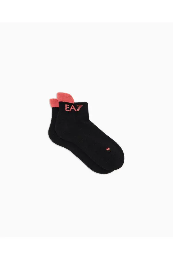 EA7 Tennis Pro Cotton-blend Ankle Socks - Black